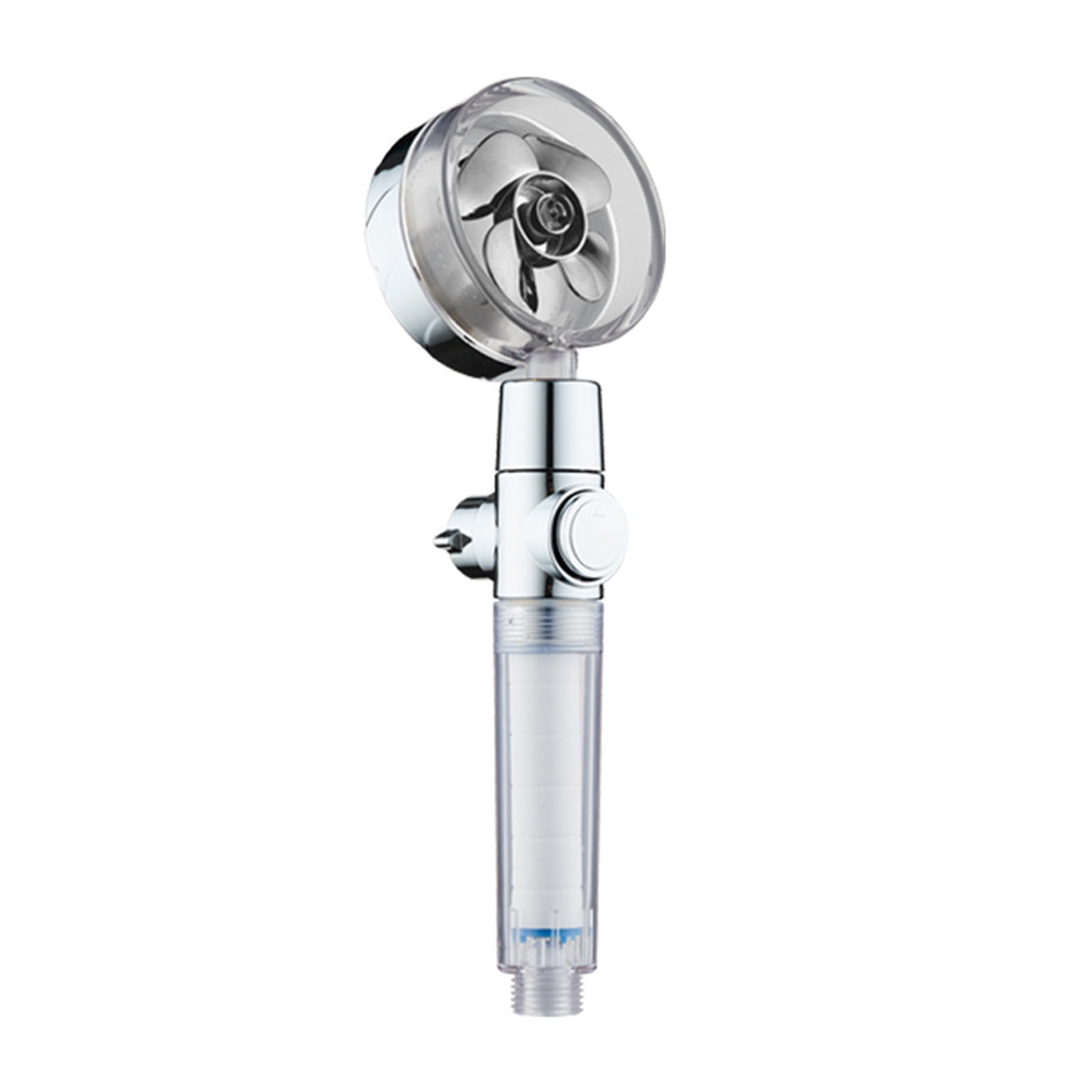 Handheld Shower Head With Turbo Fan On Off Pause Switch Cotton Filter