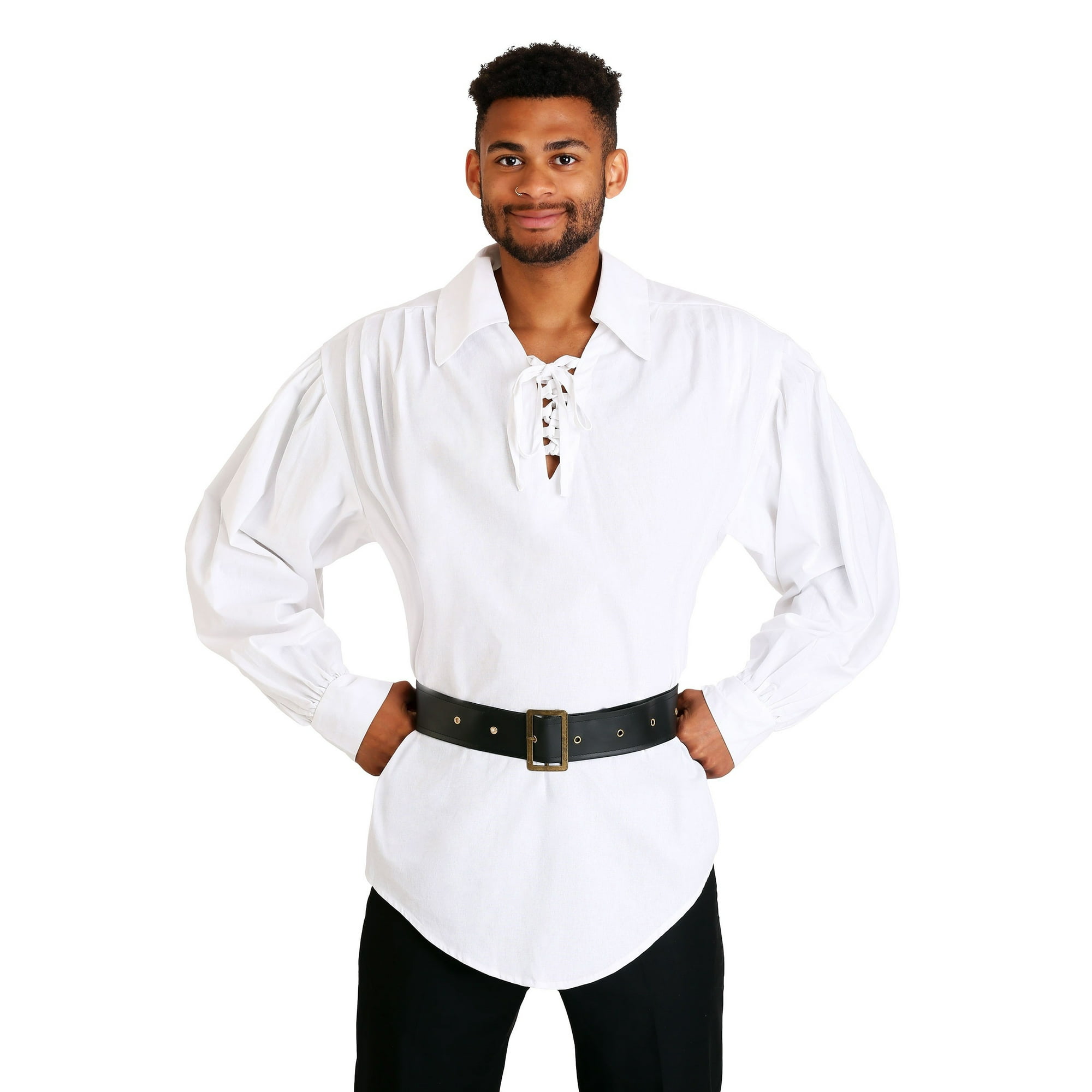 Fun Costumes White Pirate Shirt Standard
