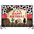 Western Cowboy Happy Birthday Backdrop Rustic Old West Rodeo Cowboy ...