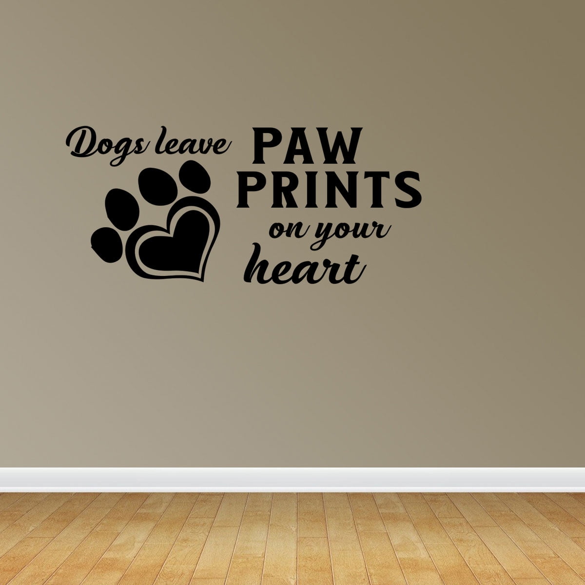 Empresal Dogs Leave Paw Prints On Your Heart Wall Decal Cute Puppy Wall ...