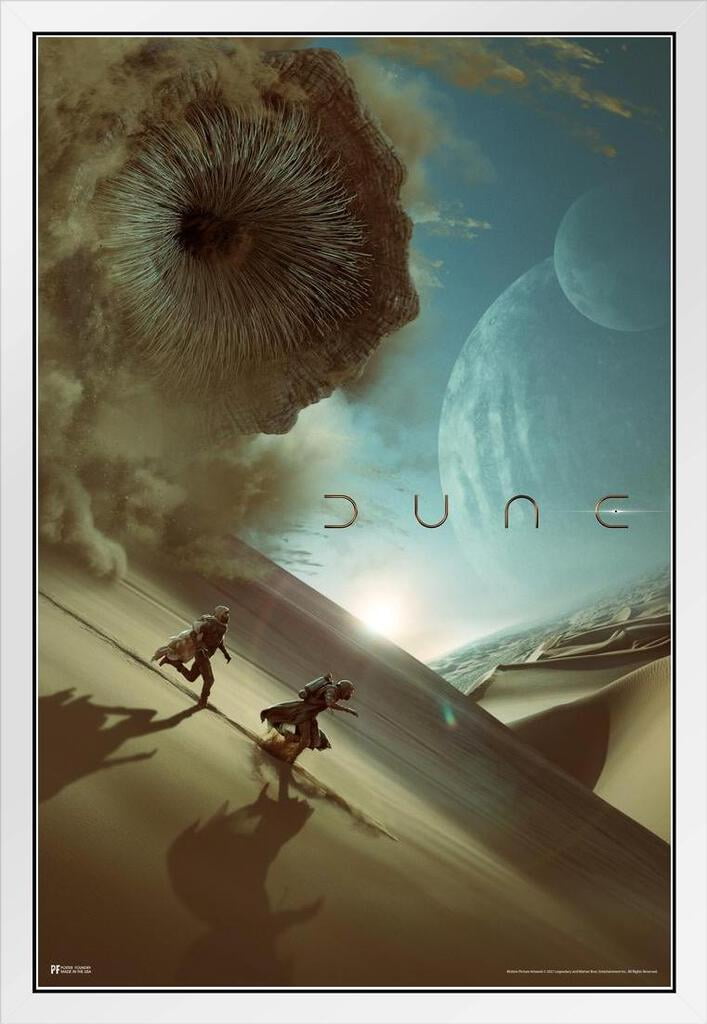 Dune Movie Poster Running From Sandworm Paul Atreides Timothee Chalamet ...