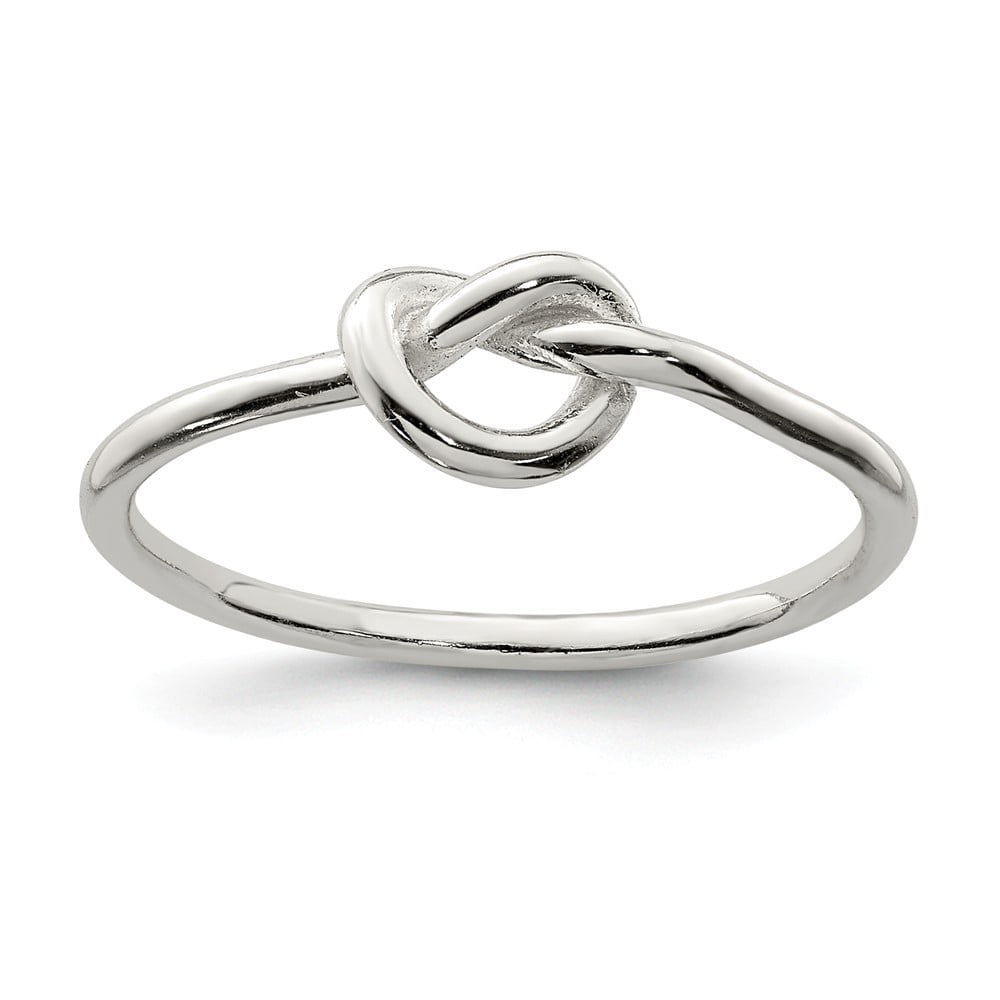 White Sterling Silver Ring Band Themed Polished Knot - Walmart.com
