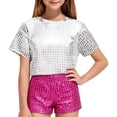 Kids Sparkling Dotty Stage Shorts for Girls and Boys Glimmering Sequin ...