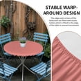 Fitted Tablecloth for Round Table, Coral Red Table Cover with Elastic ...