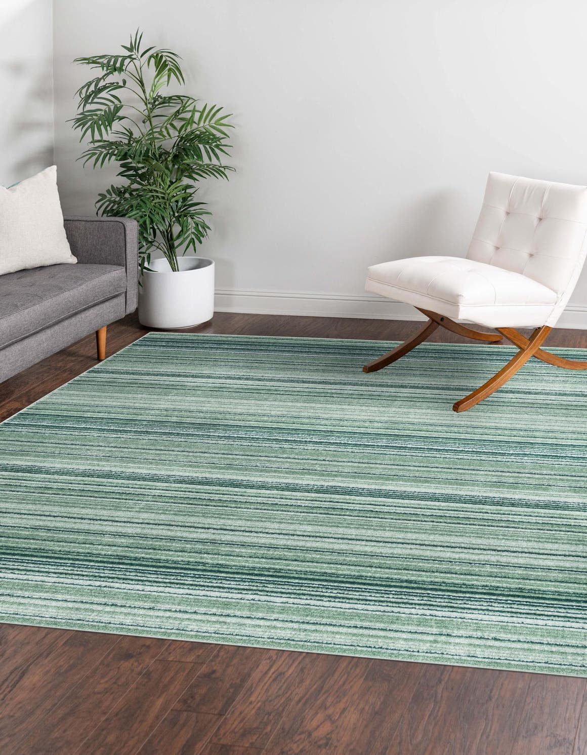 Rugs.com Gemstone Collection Rug – 7' Square Green Medium Rug Perfect ...