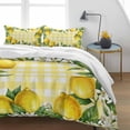 4 Piece Duvet Cover Set Twin, Yellow Lemon White Floral Soft Breathable ...