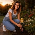 Solar Light Post, Solar Resin House Ground Mounted Lamp, Outdoor ...