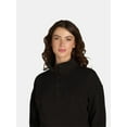 Time and Tru Women's Mock Neck Sweatshirt with Button Placket, Sizes XS ...