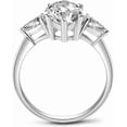 AOBOCO 4 Cttw Marquise Cut Moissanite 3 Stone Engagement Ring for Women ...