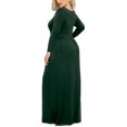 Mengpipi Womens Plus Size Casual Long Sleeve Dress Crewneck Loose Maxi