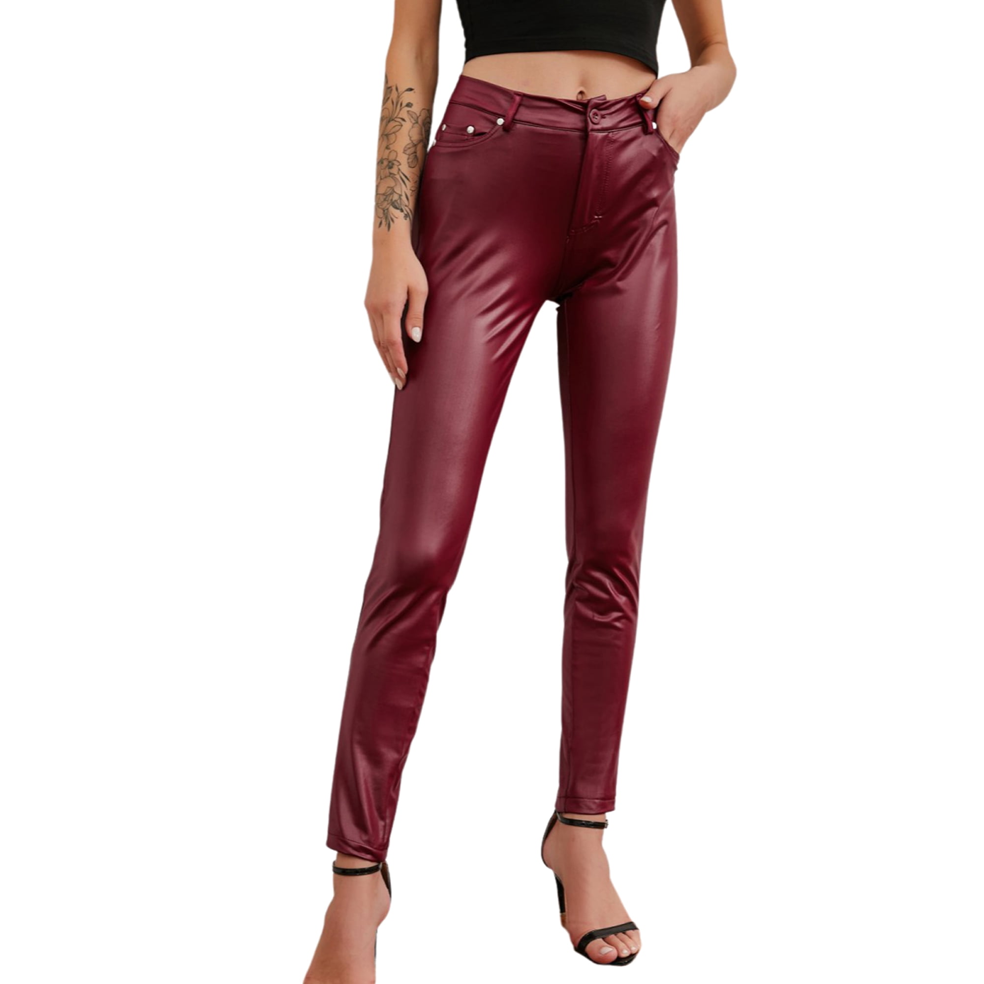 Click here for Fortune Plus Size Women Pu Leather Pants Bodycon T... prices