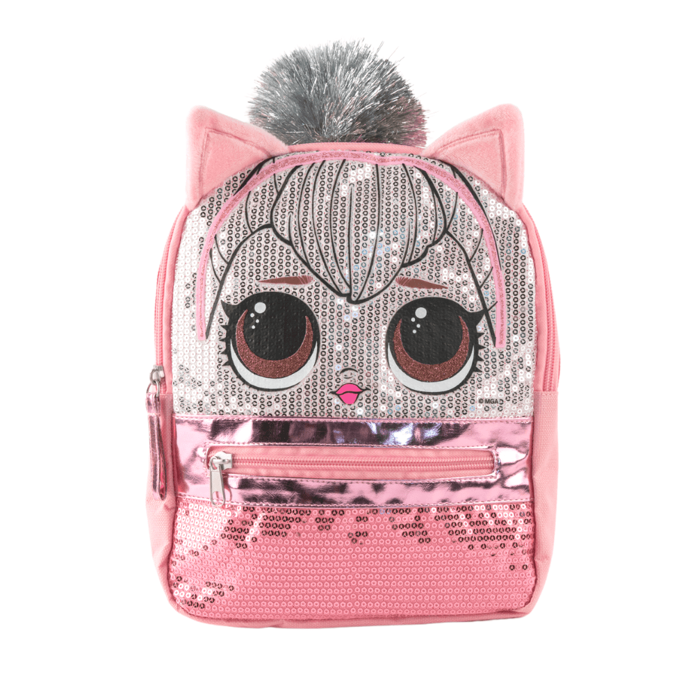 LOL Surprise Girls Mini Backpack Queen Kitty Pink Glitter Bookbag 10 ...