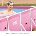 INTEX 7ft x 23in Rectangular Metal Frame Above Ground Pool, Pink ...