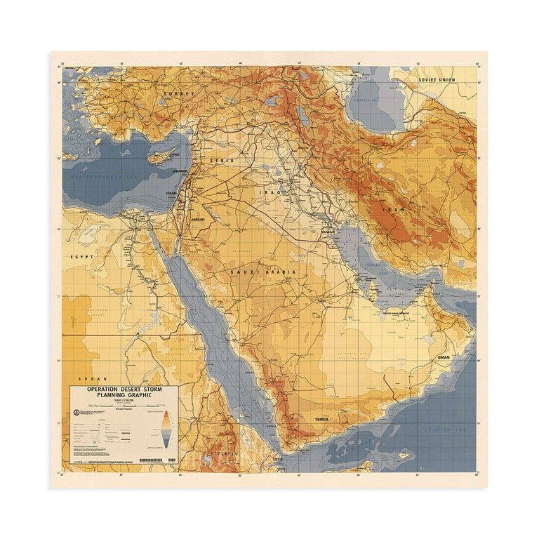 Syrian Desert Physical Map