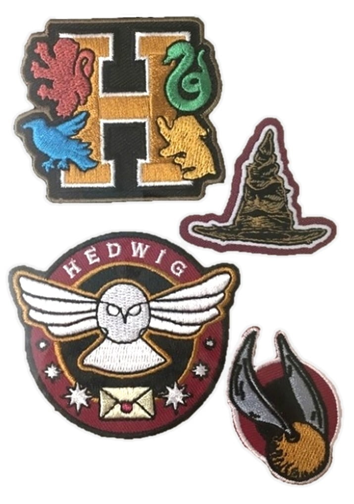 Harry Potter Hogwarts House Crest Applique Patch Set Embroidered Iron ...