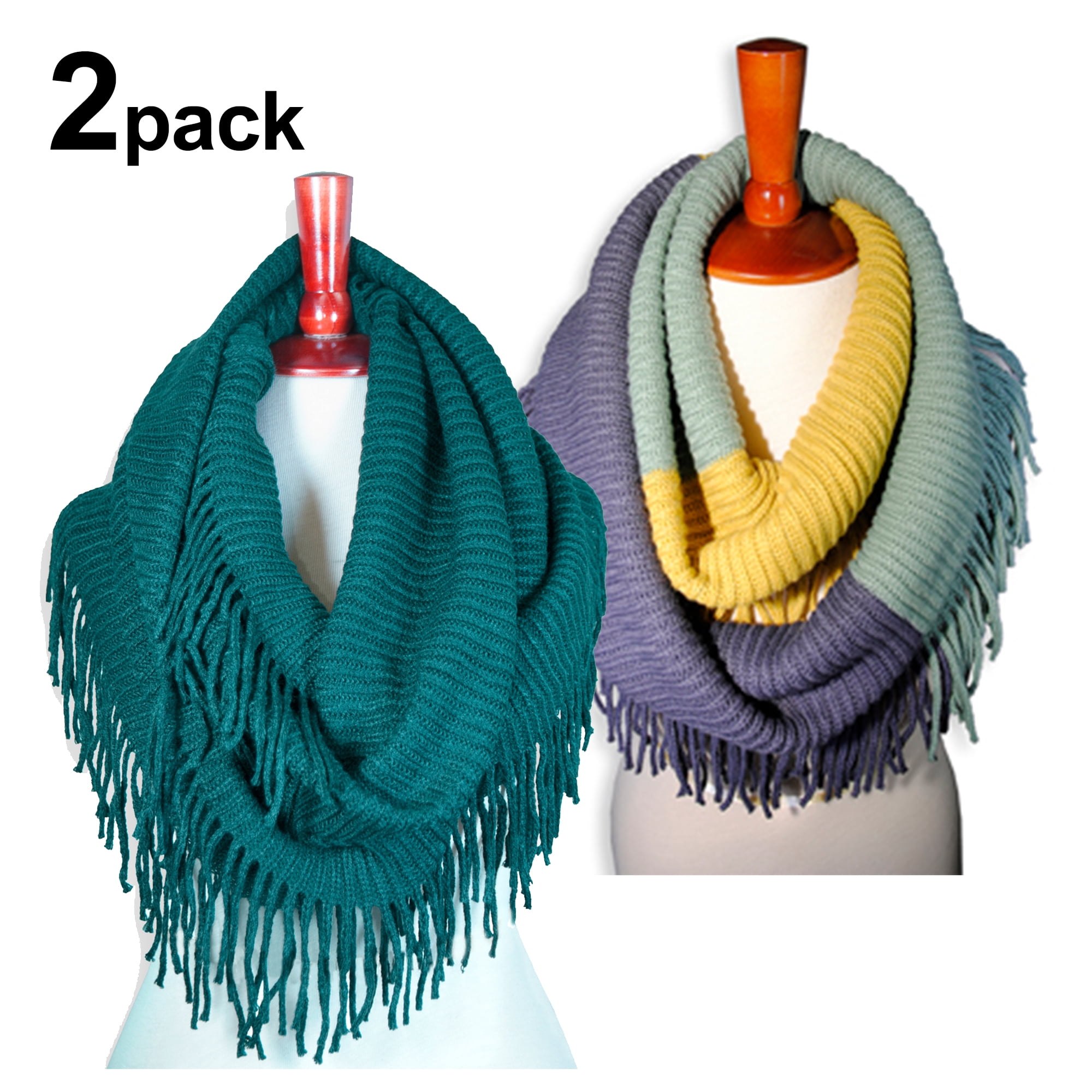 Click here for Basico 2pk Warm Knit Winter Scarfs For Women Multi... prices