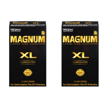 TROJAN Magnum XL Large Size Lubricated Condoms - 12 Count - Walmart.com