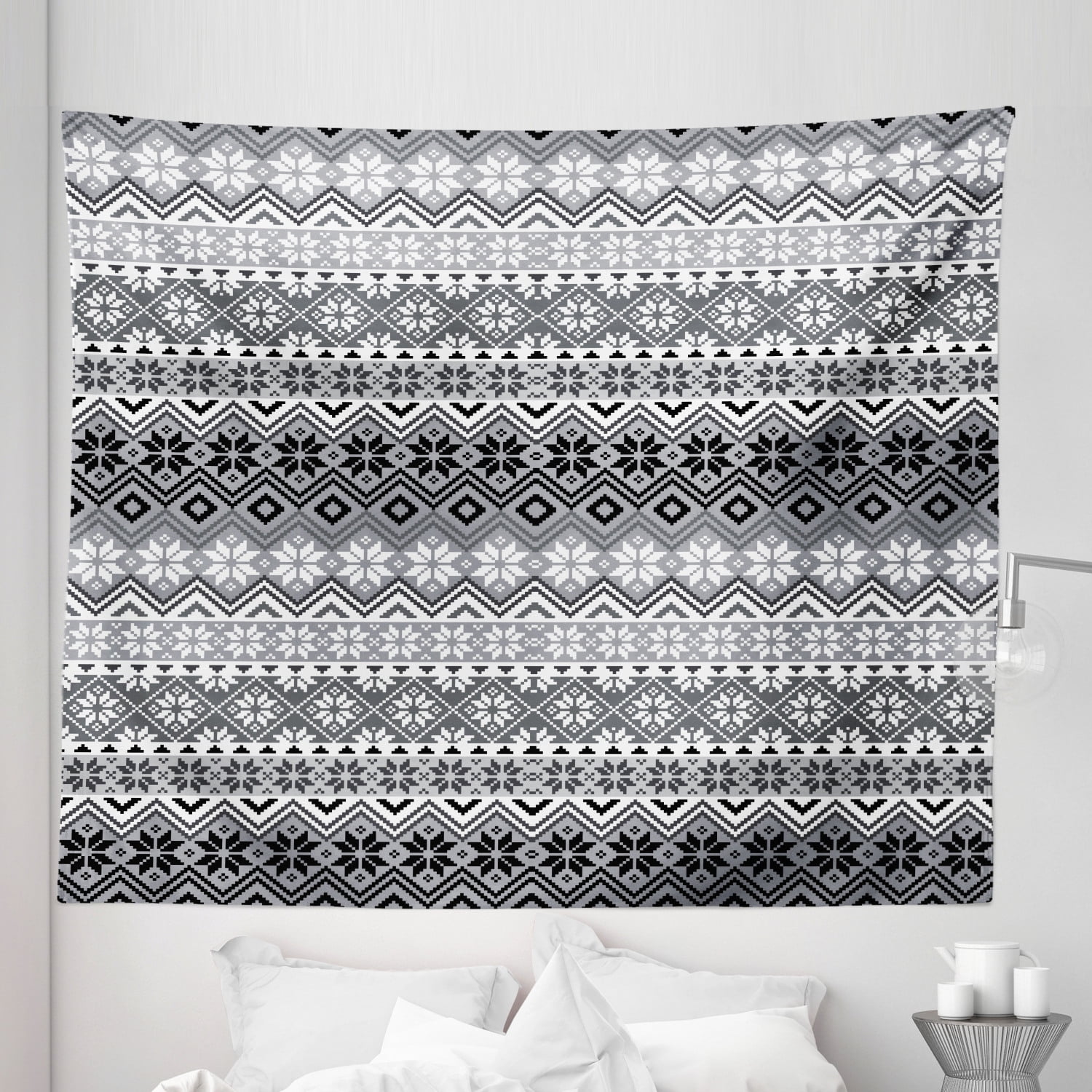 Grey Tapestry, Nordic Snowflake Knit Patterns Scandinavian Motifs ...