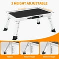 Folding Step Stool, Height-Adjustable Step Stool with Non-Slip Platform ...