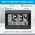 Atomic Clock, Auto Set Digital Wall Clock Battery Operated, Desk Alarm ...