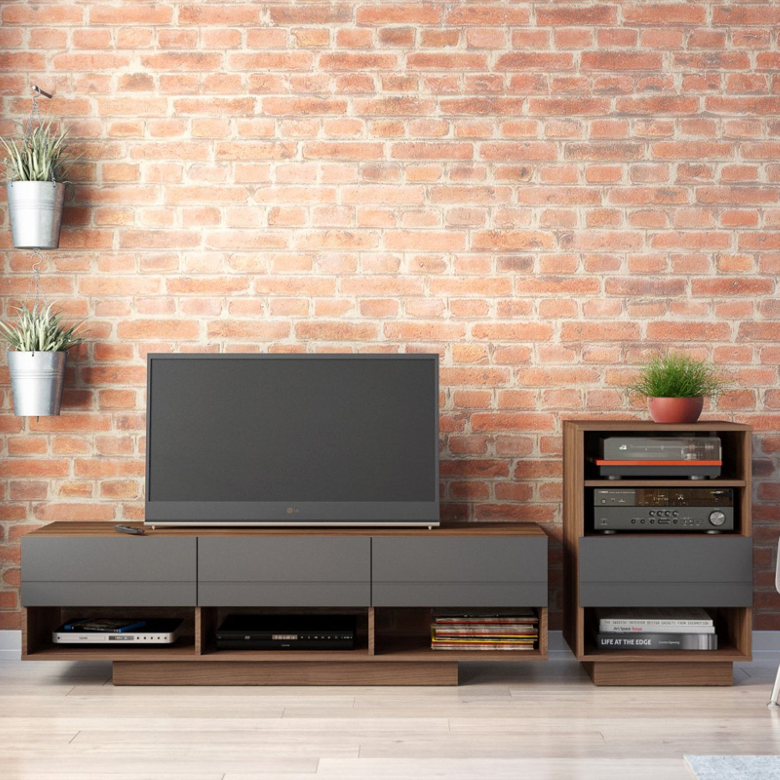 Nexera Radar 60 in. TV Stand with Optional Audio Cabinet - Walmart.com