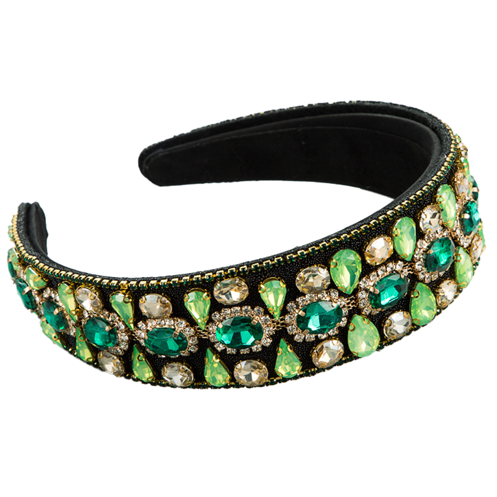 Rhinestone Padded Headband Baroque Crystal Embellished Hairbands