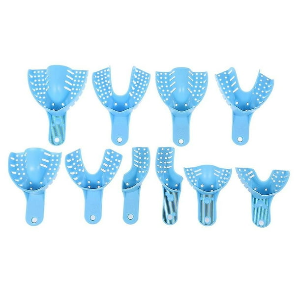 Set Of 10pcs Dental Impression Trays Dental Supply Teeth Holder Plastic ...