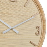Oriana Round Woven Rattan Farmhouse Wall Clock - Walmart.com