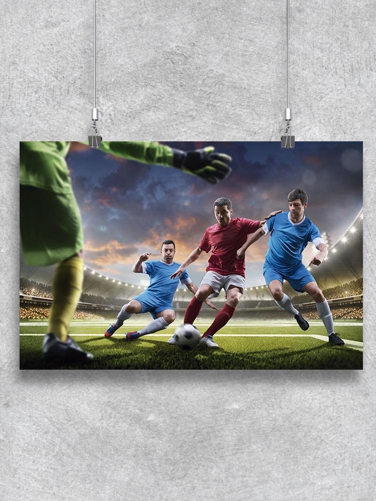 Soccer Players In Game. Poster -Image by Shutterstock - Walmart.com