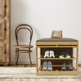 50cm 2-Tier Entryway Shoe Bench Shoe Rack Bench with Cushion Shoe Rack ...