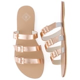 Gallery Seven Tri-Strap Slide Sandals for Women - Walmart.com