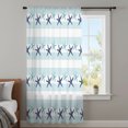 Blue Teal Starfish Coastal Sheer Curtains 63 Inch Length for Bedroom ...