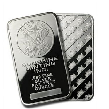Sunshine Mint 5 oz Silver Bar with Mint Mark SI, .999 Fine Silver ...