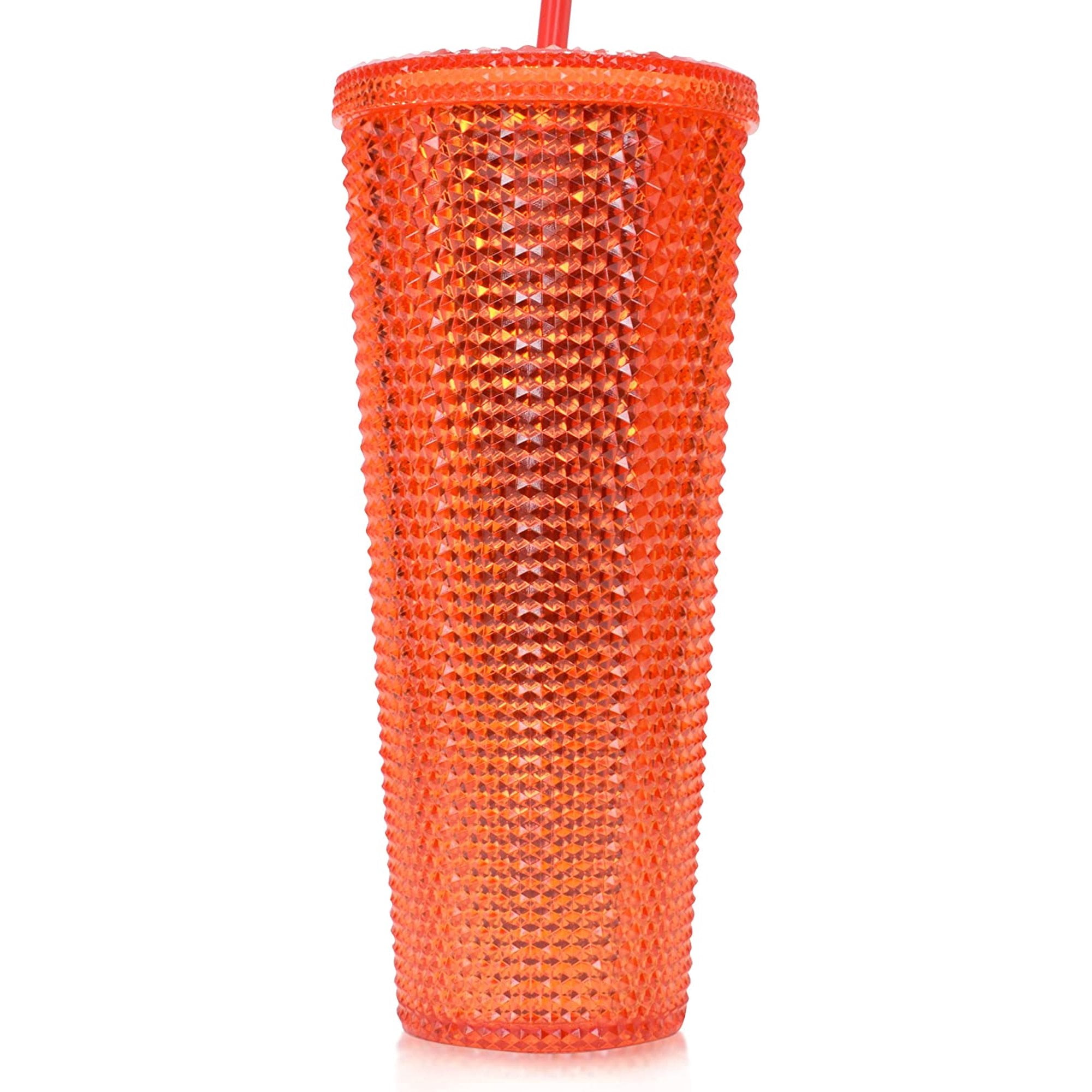 Tutuviw Studded Tumbler Cup with Straw Lid Customise Double Walled for ...