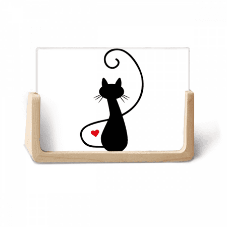 Mewing Heart Cat Sihouette Animal Photo Wooden Photo Frame Tabletop ...
