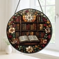 Book Themed Window Suncatcher, Decorative Glass Art Hanging, Warm ...