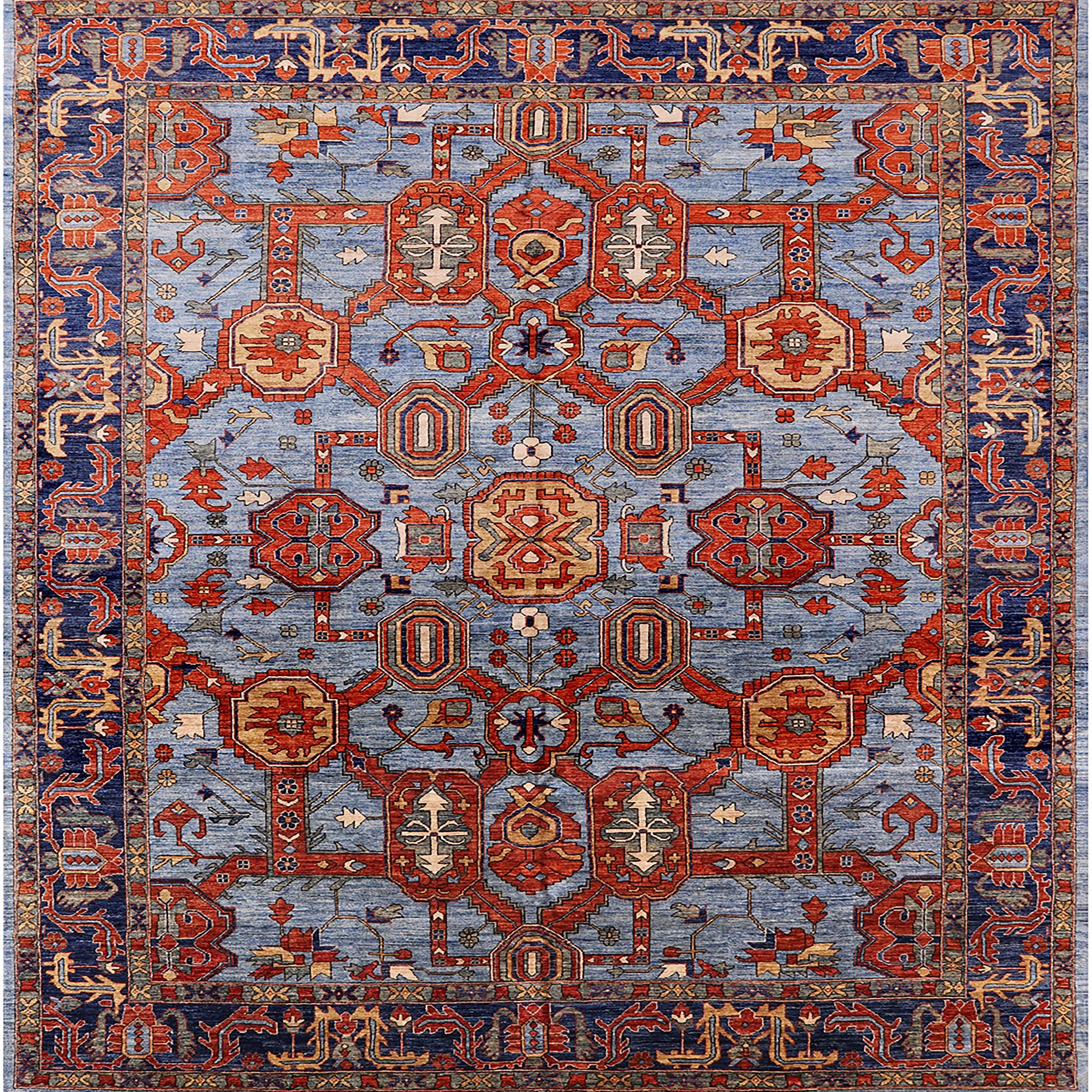 Ahgly Company Indoor Square Mid-Century Modern Gunmetal Gray Oriental ...