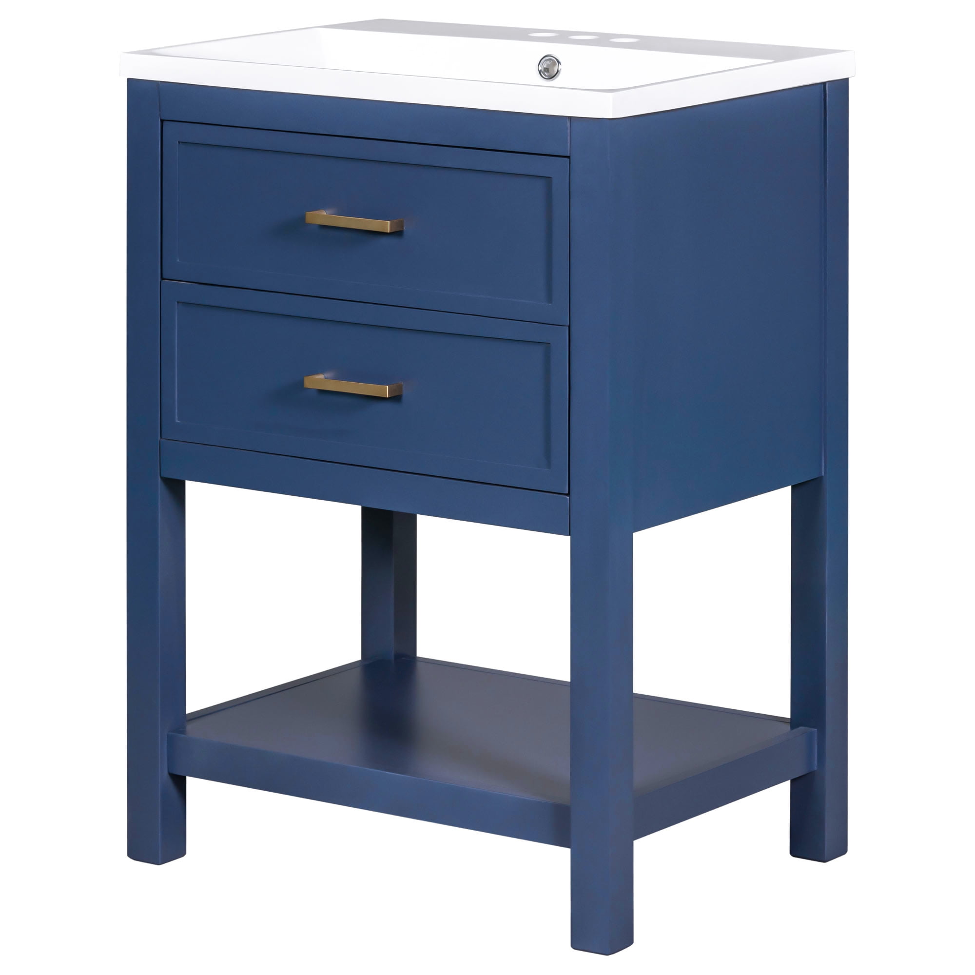 Tookss 24 inch Modern Bathroom Vanity Sink Combo With Overflow Ceramic ...