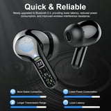 Occiam Wireless Earbuds Bluetooth 5.3 with Microphone Touch Control LED ...