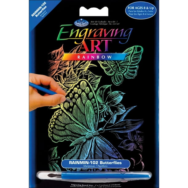 Royal & Langnickel(R) Rainbow Foil Engraving Art Kit 5"X7"-Butterflies ...