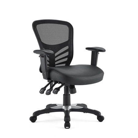 Click here for Simple Relax Vinyl Office Chair With Mesh Back  Bl... prices