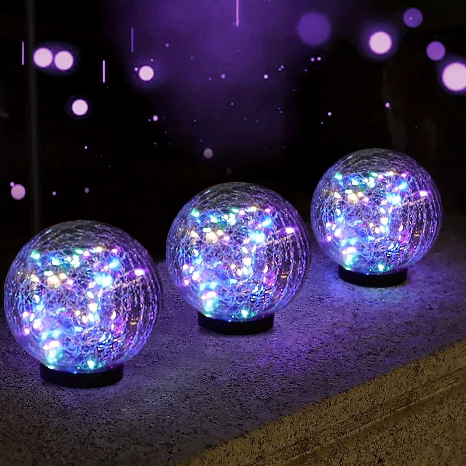 Click here for Grm 1pc Garden Solar Light  Cracked Glass Globe Wa... prices