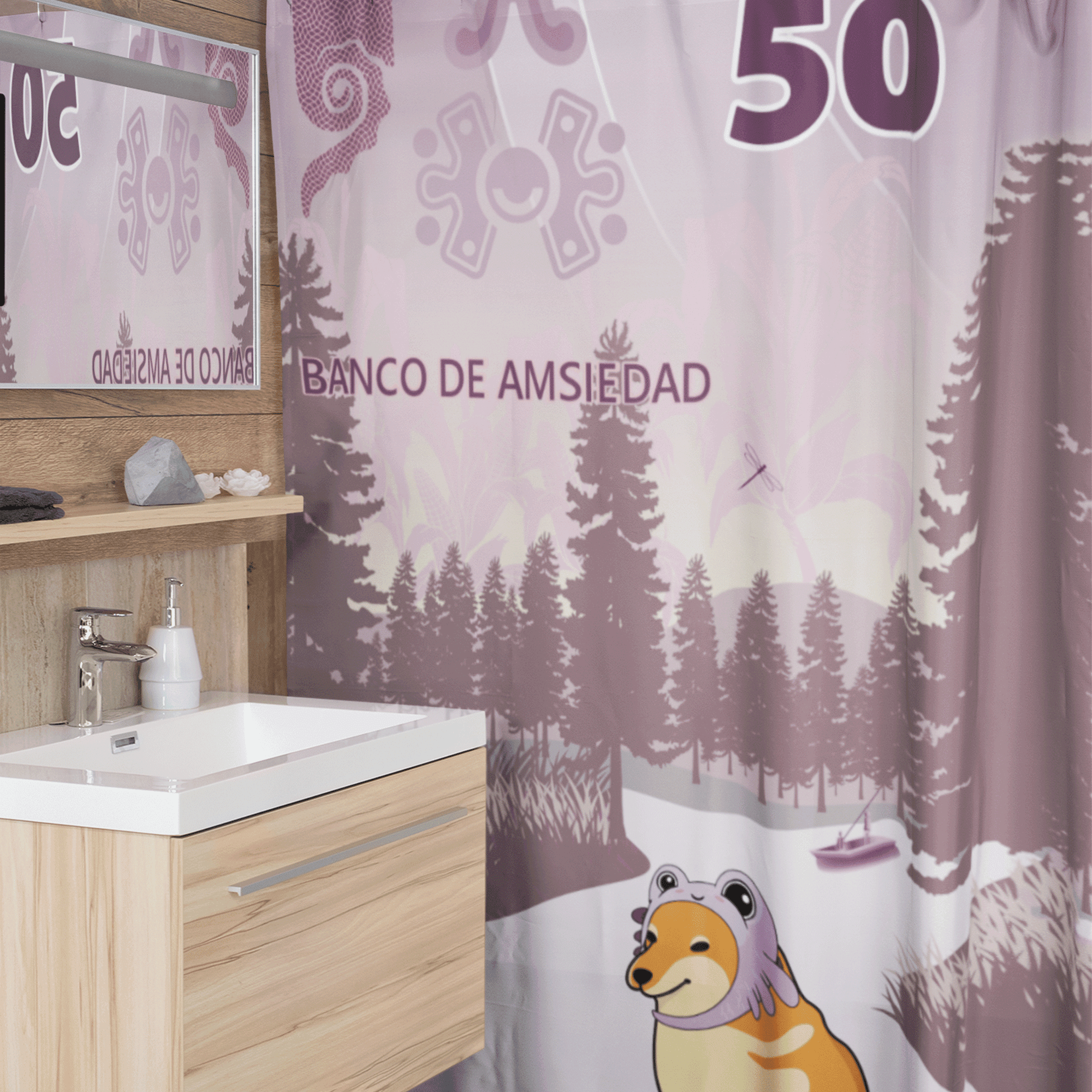 Cortina de Baño Impermeable Grande con Diseño de Meme Ajolote Cheems ...