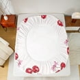 Feelyou Initial S Letter Bed Sheets for Girl, Red Fruit Cherry King ...