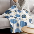 Blue Polka Dots Fleece Throw Blanket Watercolor Modern Abstract Art ...
