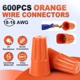 600 PCS Orange Wire Connectors Nuts, AWG 18-16 Wire Caps Electrical ...