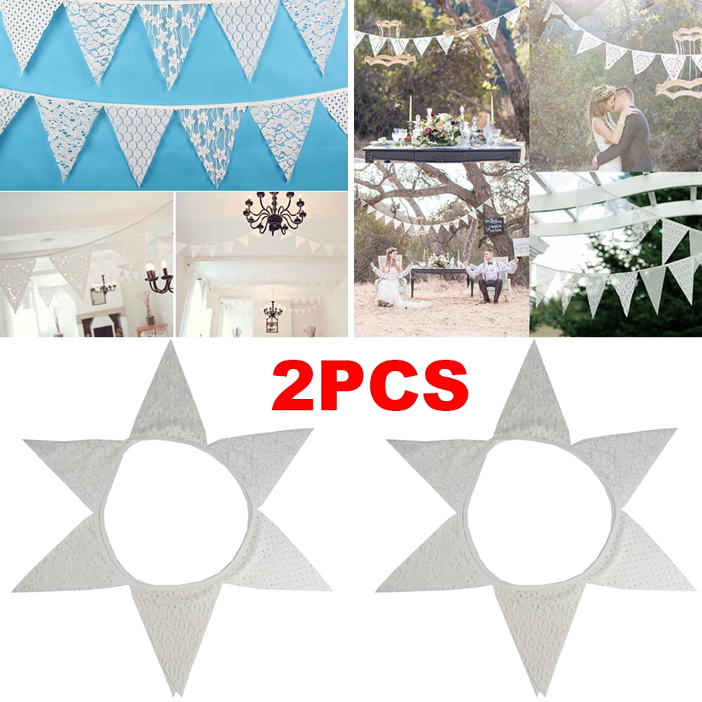 12 Banderas 3 2 M Flores Encaje Banderín Banderines Del Banquete Boda ...