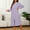 Ahabrexf Nightgowns for Women Soft,Long Sleeved Solid Color Bathrobe ...