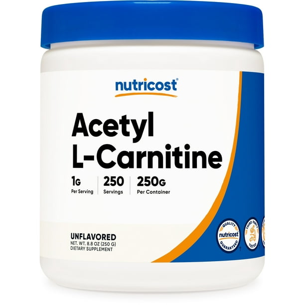 Nutricost Acetyl L-Carnitine (ALCAR) Supplement Powder 250 Grams- 1G ...