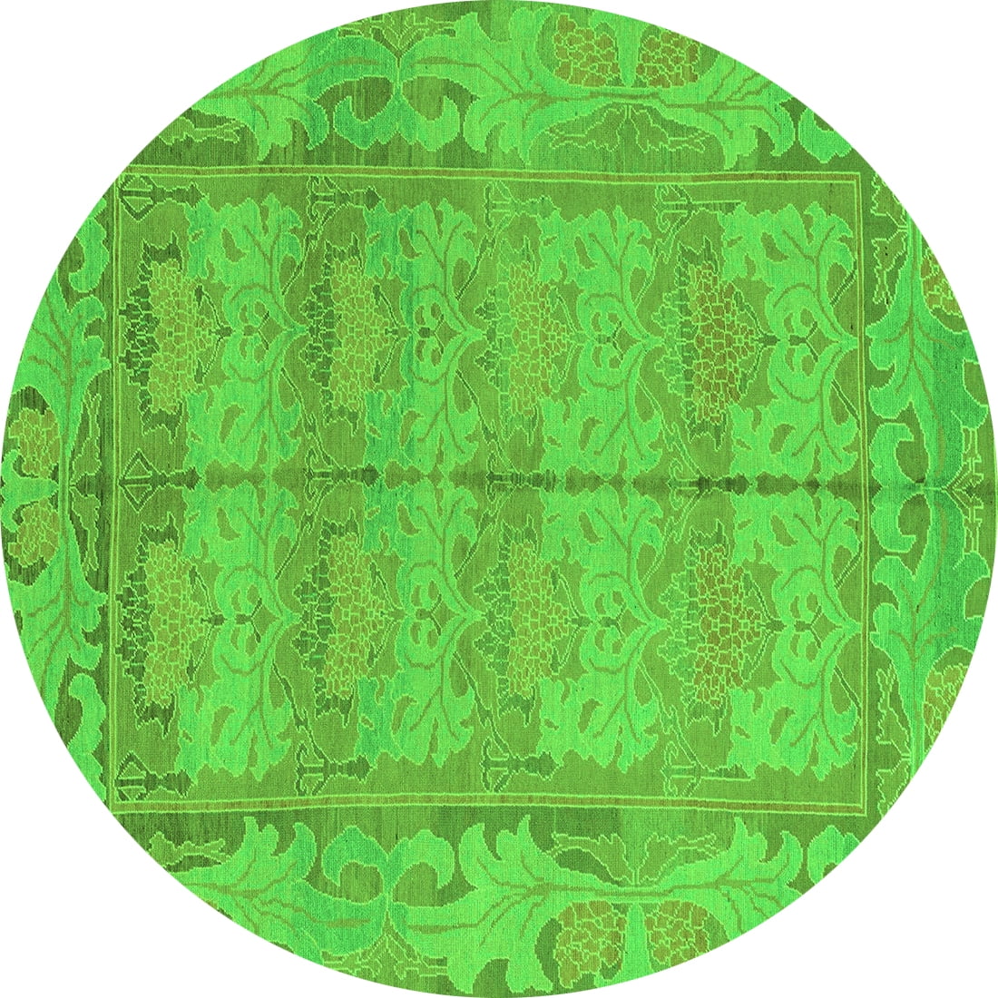 Ahgly Company Indoor Round Abstract Green Modern Area Rugs, 5' Round ...